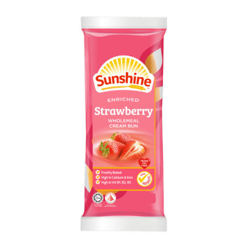 [Halal] Sunshine Strawberry Wholemeal Cream Bun 65g – Daily Cart