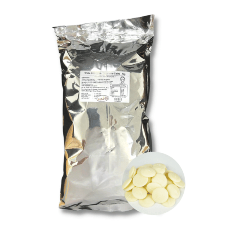 [Halal] Bakers 365 White Chocolate Compound Coin 1kg – Daily Cart
