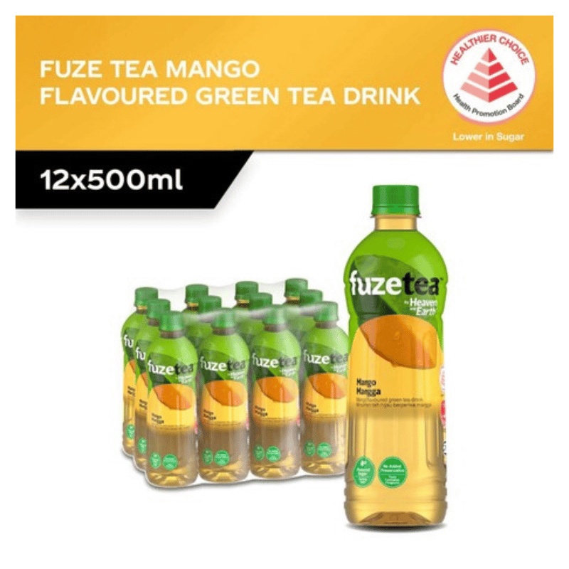 [Halal] Fuze Mango Green Tea 500ml x 12 Bottles – Daily Cart