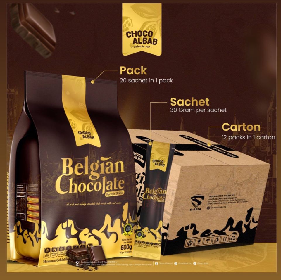 [Halal] Choco Albab Belgian Chocolate Drink 20 sachets x 30g – Daily Cart